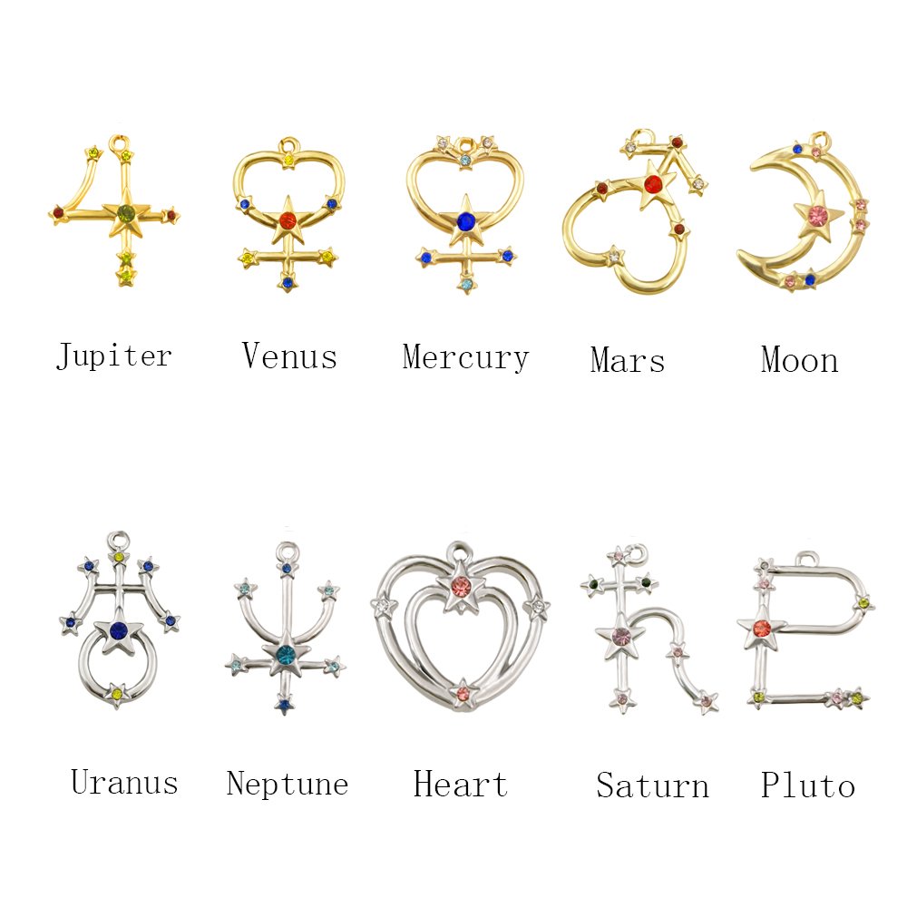 MYANAIL Nine Planets Pendant Necklace Sailor Moon Guardian Star Clavicle Necklace, Astronomy Enthusiast Gift Jewelry (Moon)