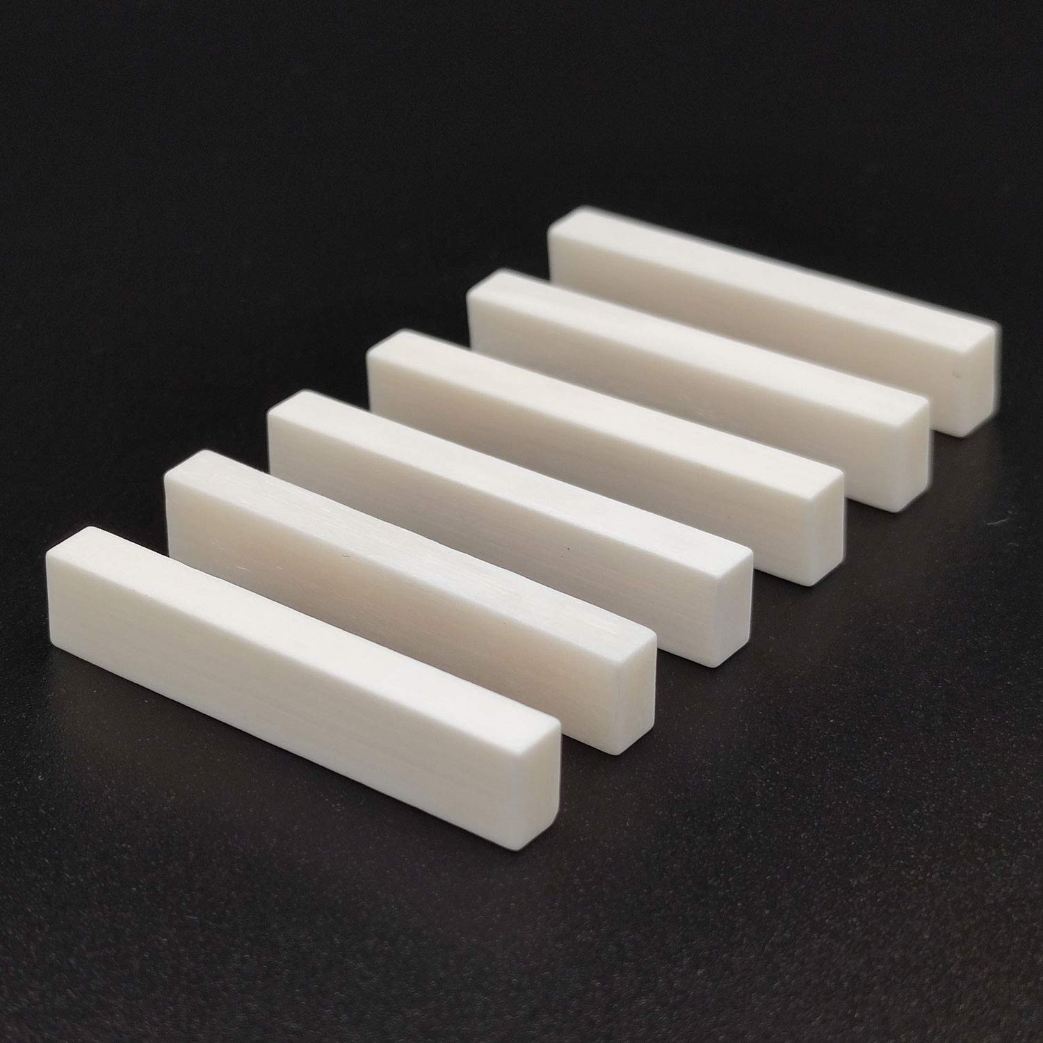 Vencetmat 6Pcs Blank & Uncut Guitar Nut White Color Made of Real Bone 52x6x10mm for Electric & Acoustic & Classical & Cigar Guitar, Mandolin, Banjo, Ukulele Part Replacement