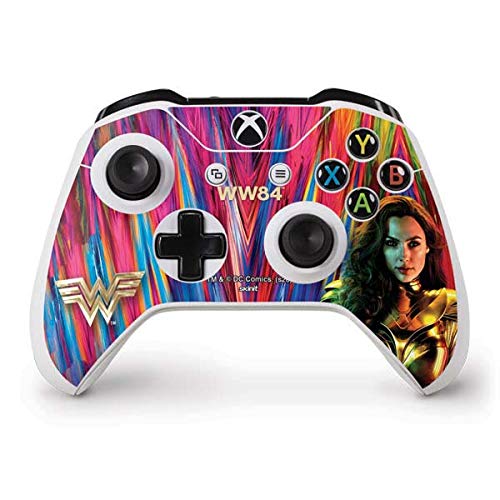 Skinit Decal Gaming Skin Compatible with Xbox One S Controller - Officially Licensed Warner Bros Wonder Woman Color Blast Design