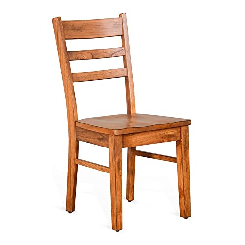 Pemberly Row 37" Ladderback Wood Dining Chair in Rustic Oak