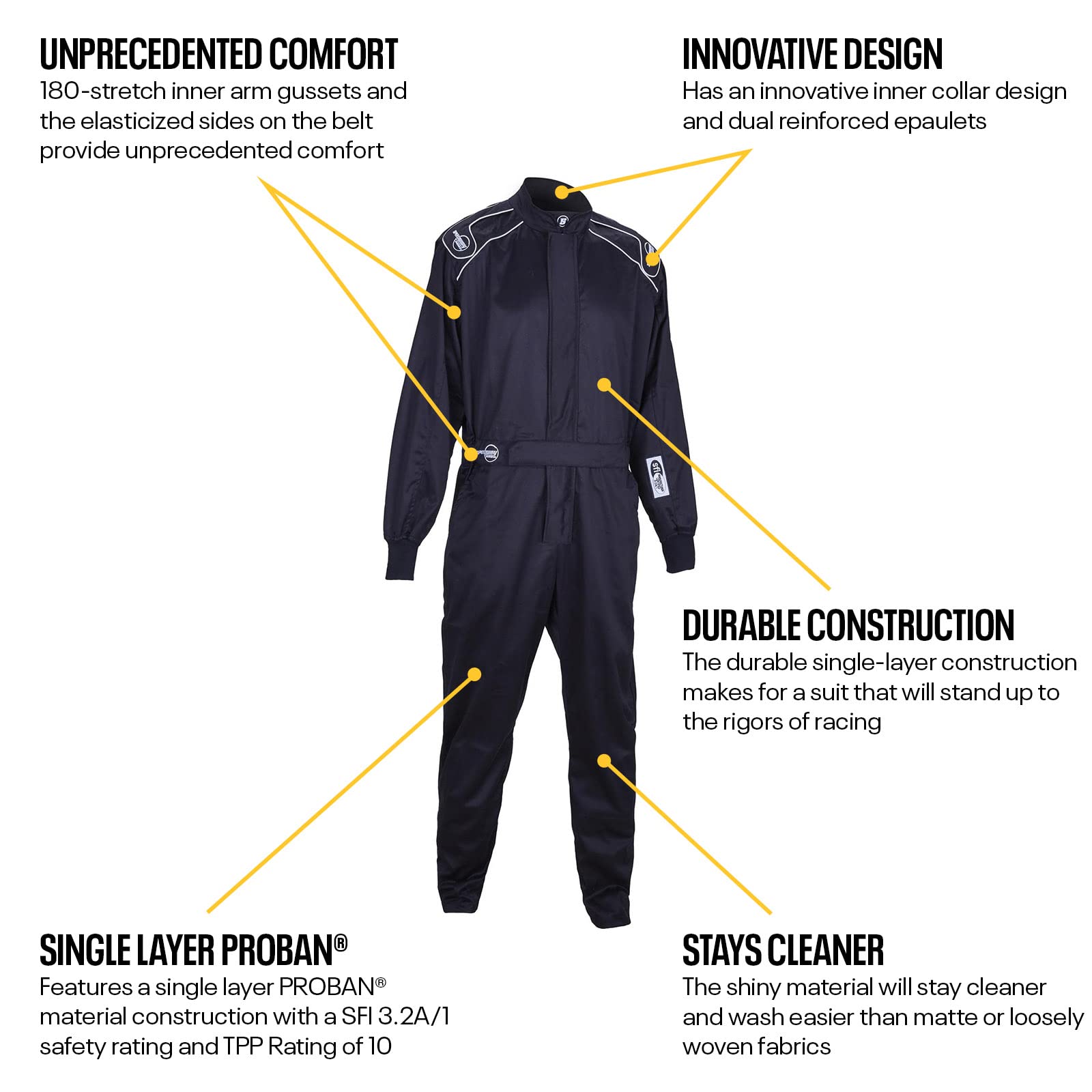 Speedway Motors One-Piece Racing Suit, SFI-1 Rated, Extra Large