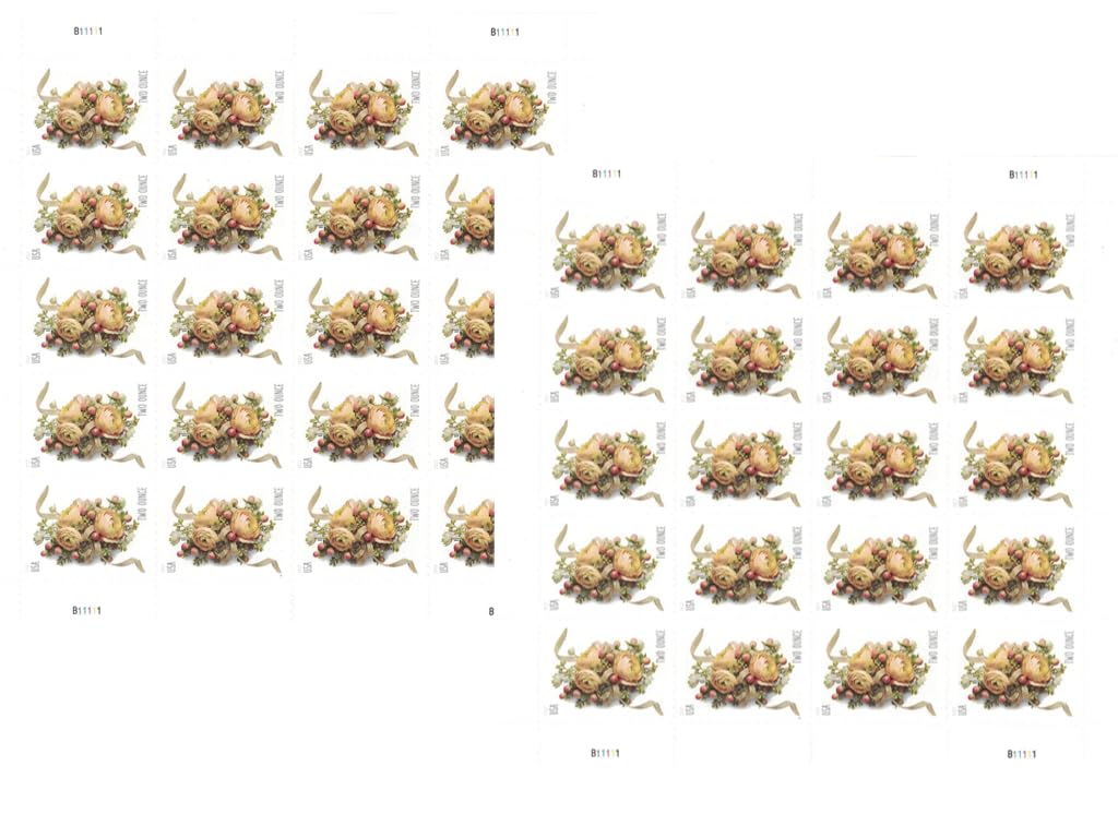 Celebration Corsage First Class Two Ounce Stamps Wedding Mother’s Day Proms 2 Sheets of 20 Bundle with Northarvest Office Clip