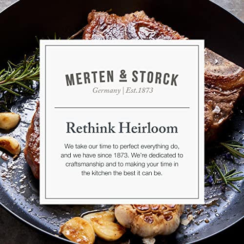 Merten & Storck Pre-Seasoned Carbon Steel Induction 12" Frying Pan Skillet, Oven Safe, Black