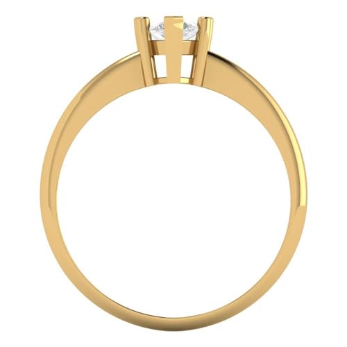 Clara Pucci 1.0 ct Pear Cut Genuine Lab Grown Diamond SI1-SI2 18K Yellow Gold Solitaire Bridal Wedding Engagement Designer Ring size 11