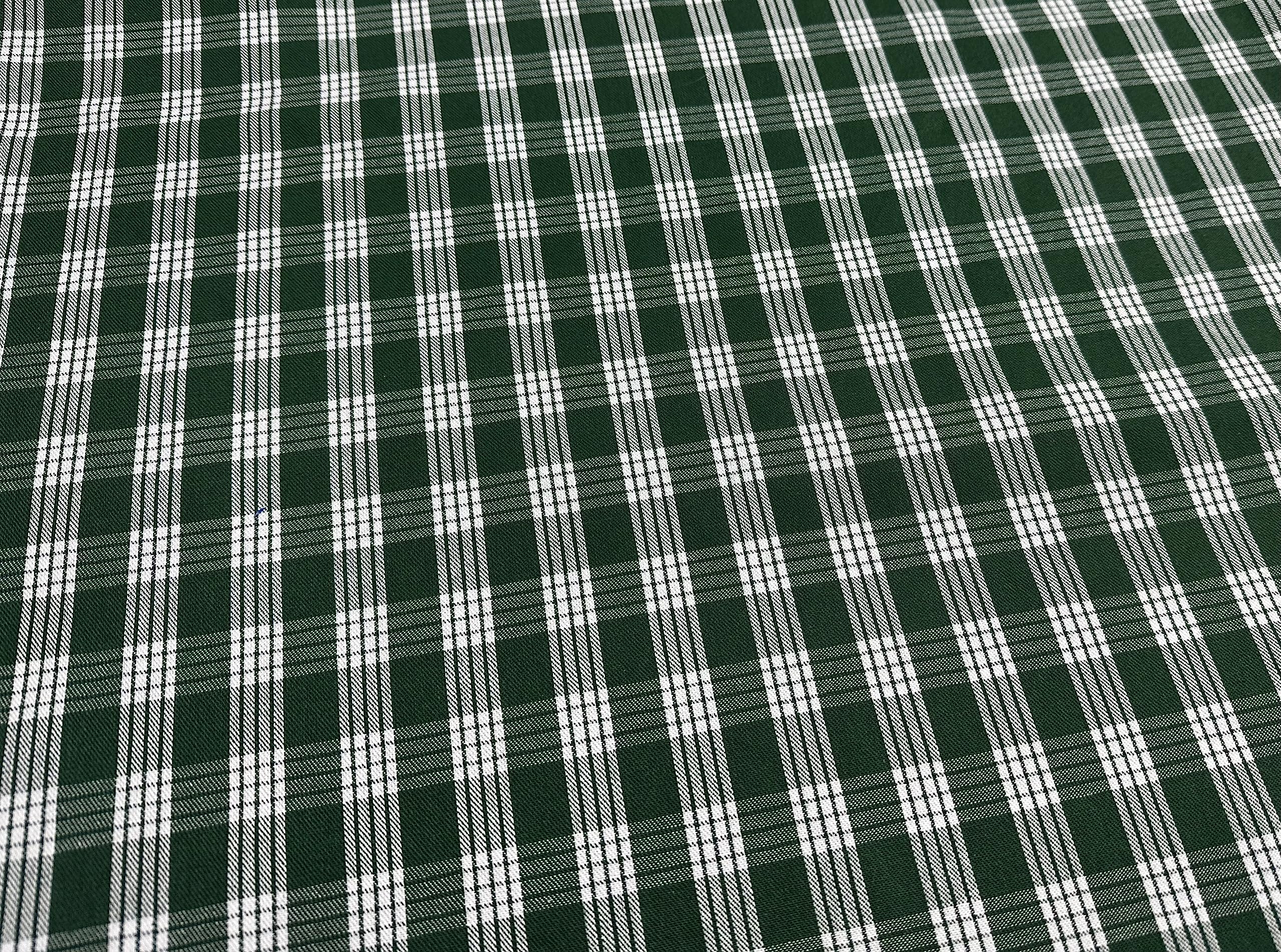 Forest Green Woven Palaka 100% Cotton Sold by The Yard