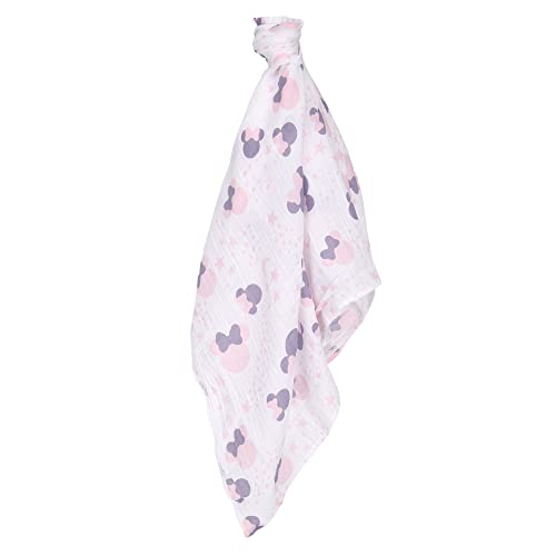 Lambs & Ivy Disney Baby Minnie Mouse Muslin Swaddle Blanket & Plush Gift Set
