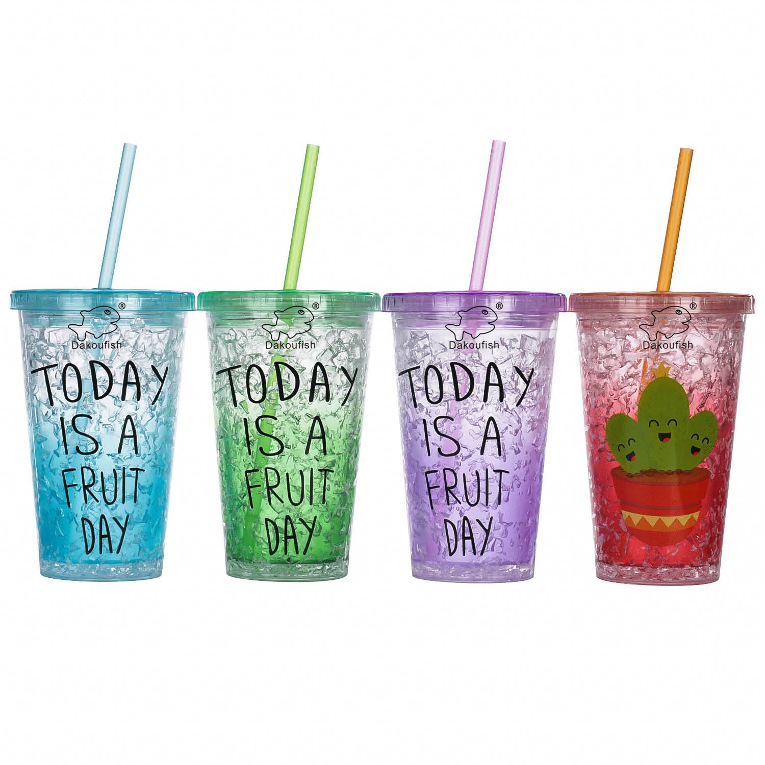 Dakoufish 12 Piece 11 Inch Reusable Plastic Thick Drinking Straws BPA Free Mason Jar Straws Plain Color (11inch,12color)