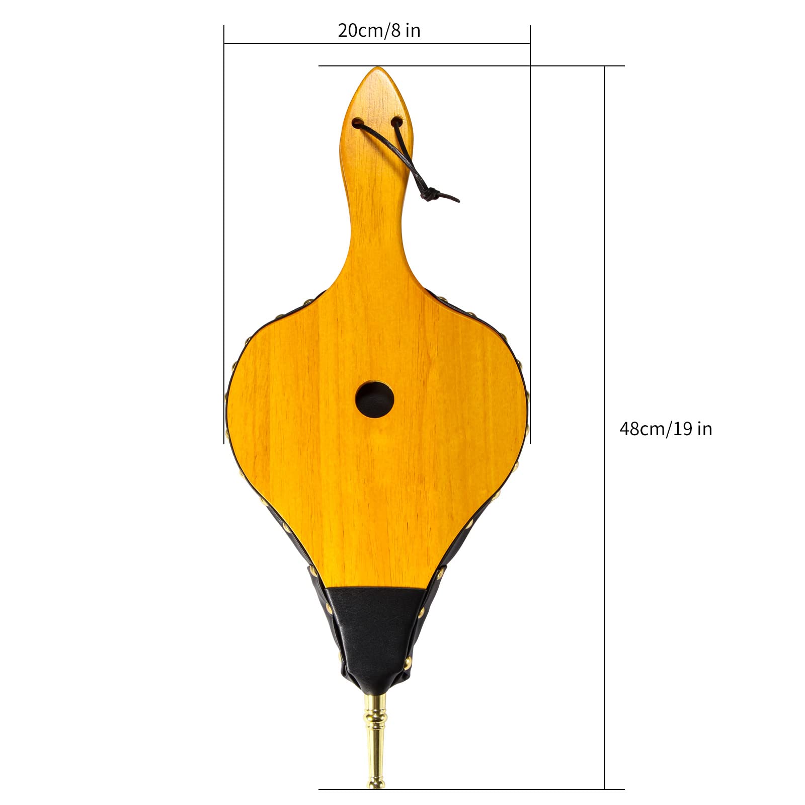 THYGIFTREE Fireplace Bellows Indoor 19x8 Custom Large Wood Fire Blower with Hanging Strap, Long Handle, Metal Nozzle, Tool for Fireplace, Fire Pit, Wood Stove, BBQ, Fireplace Decor - Family