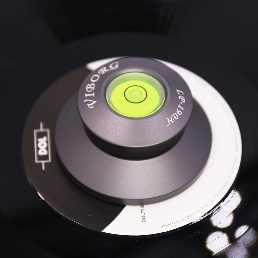 Viborg LP190H Record Weight Disc Stabilizer 71x33mm Aluminum HiFi Vinyl Clamp 6.7oz LP Phono Record Puck Turntable Level for Vinyl Record Player, Turntables, Phonograph