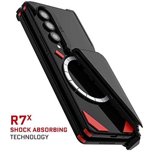 Ghostek EXEC Wallet Case for Galaxy Z Fold 4 - Magnetic Credit Card Holder, Hinge Protection, Wireless Charging, 7.6" Screen (Black)