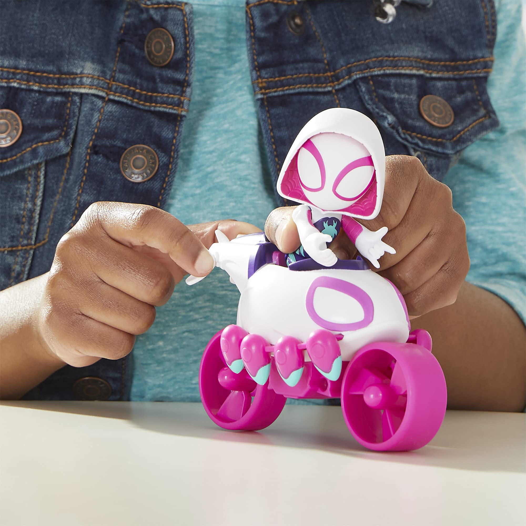 Spidey and His Amazing Friends Marvel Ghost-Spider Action Figure and Copter-Cycle Vehicle, for Kids Ages 3 and Up
