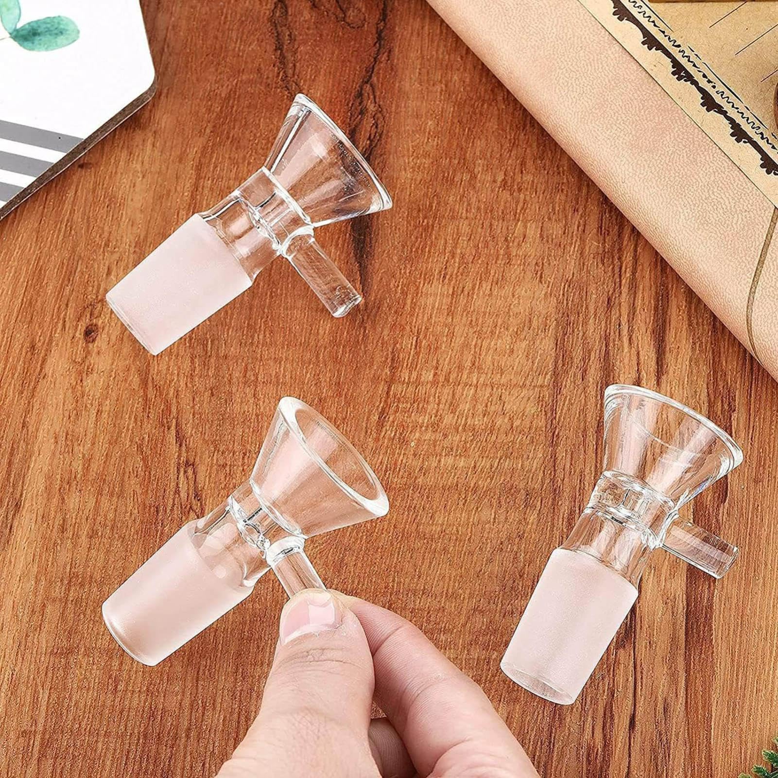 Glass Funnel,14mm Glass Tube Filter with Handle,Funnels for Kitchen Use Filling Bottles,Scientific Test Lab Short Stem Funnels,Jar Funnel,14mm Bowl Piece 1 Pc