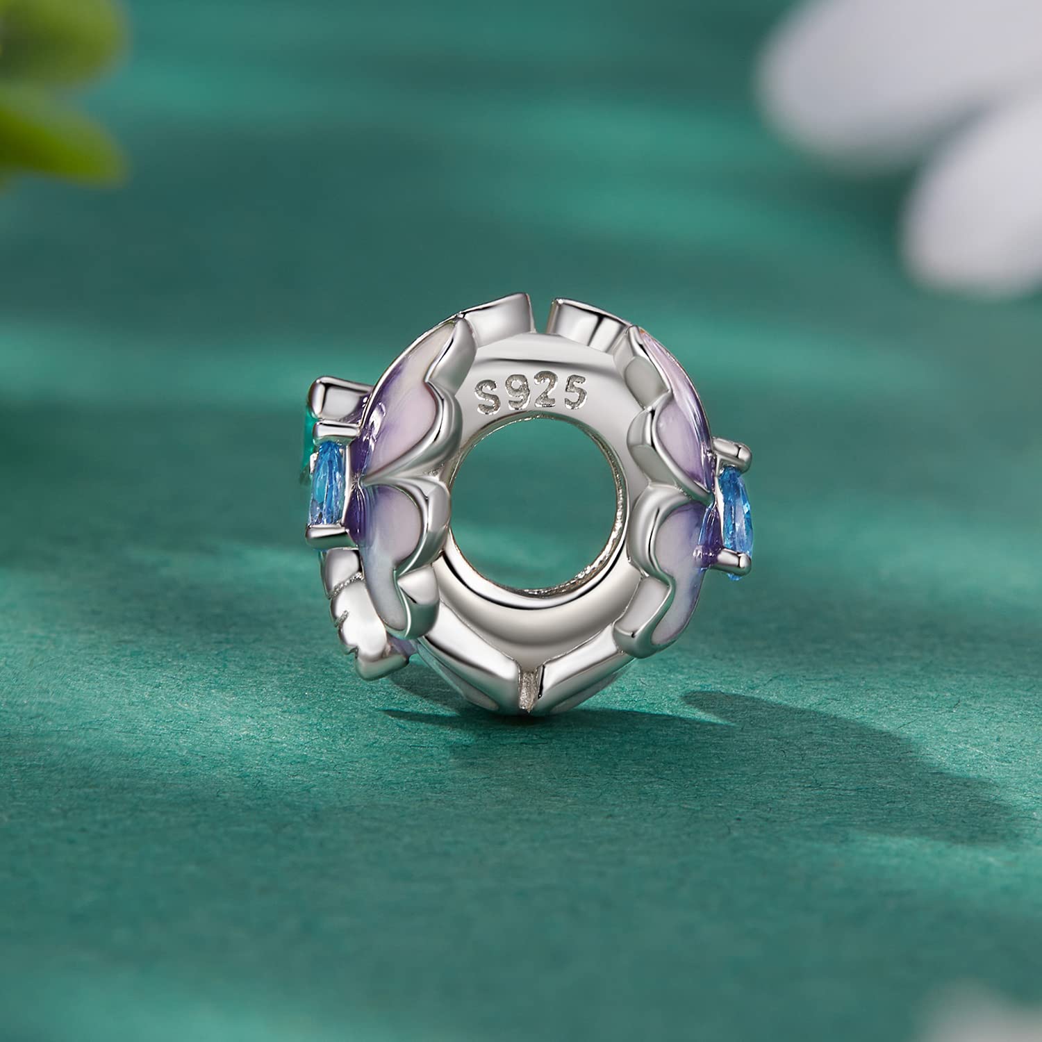 Dragonfly Flower Bead Charm 925 Sterling Silver Charm Fits For Pandora Bracelet Necklace,BSC786