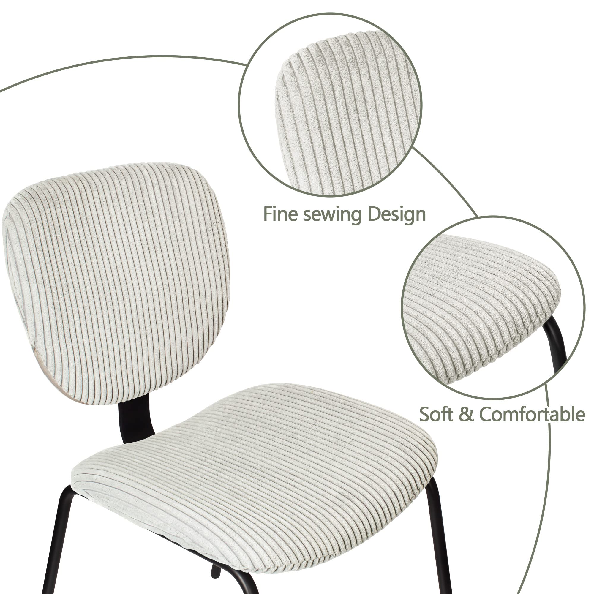 comfy to go Dining Room Chairs Set of 4, Mid Century Chair for Kitchen, Beige