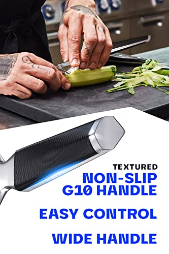Dalstrong Razor VX - Y Peeler - High Carbon Stainless Steel - Non Slip G10 Handle - Fine, Serrated & Julienne Blades Set - Premium Vegetable, Fruit, Potato Peeler for Kitchen