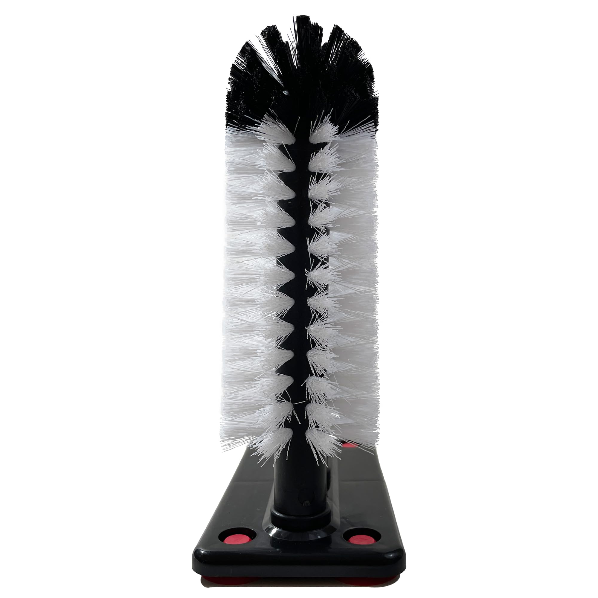 Glass Washer Brush - 2 Pack - 3 Brush Bar Glass Cleaner - Brushes for Large Cups Glasses and Bottles - Suction Cups for Stable Grip on Sink, Bar and Kitchen Top - Includes 2X Cleaning Cloths
