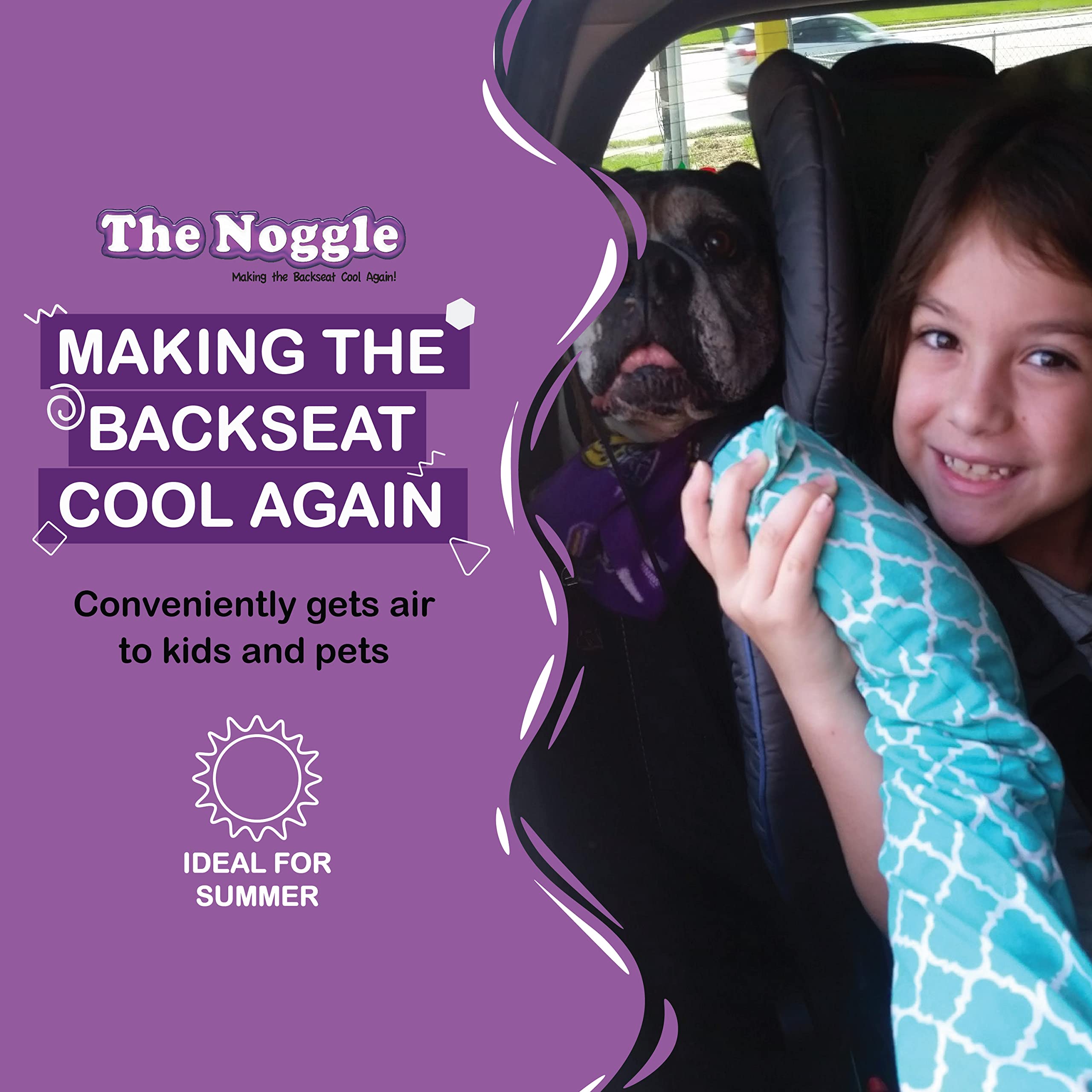 The Noggle-Making The Backseat Cool Again-Quick & Easy to Use Car Travel Accessories for a Comfy Ride Summer or Winter-Air Vent Extender Hose Directs Cool or Warm Air to Your Kids - 6ft, Lt. Blast