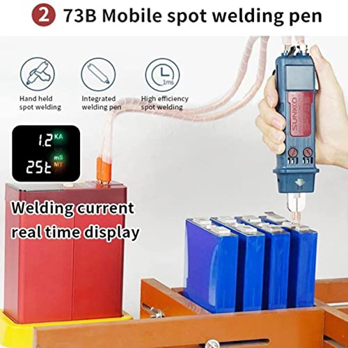 GAOMIN Portable Battery Spot Welder,Battery Spot Welder Kit,2000a 12kw 100~240v Battery Spot Welder,Portable Pulse Welding Machine,for Battery Pack 18650 Lithium Batteries