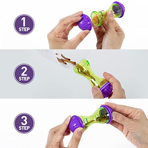 REPTIZOO 2 PCS Bearded Dragon Toys Reptile Feeder Toy, Bearded Dragon Accessories Reptile Terrarium Tank Decor for Lizard, Bearded Dragon, Gecko, Small Animals