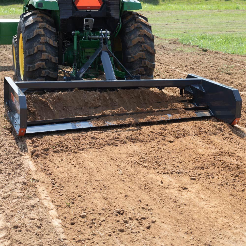 Titan Attachments 8 FT Land Leveler and Grader with Shanks for 3 Point Tractor Fits Cat 1 and Cat 2