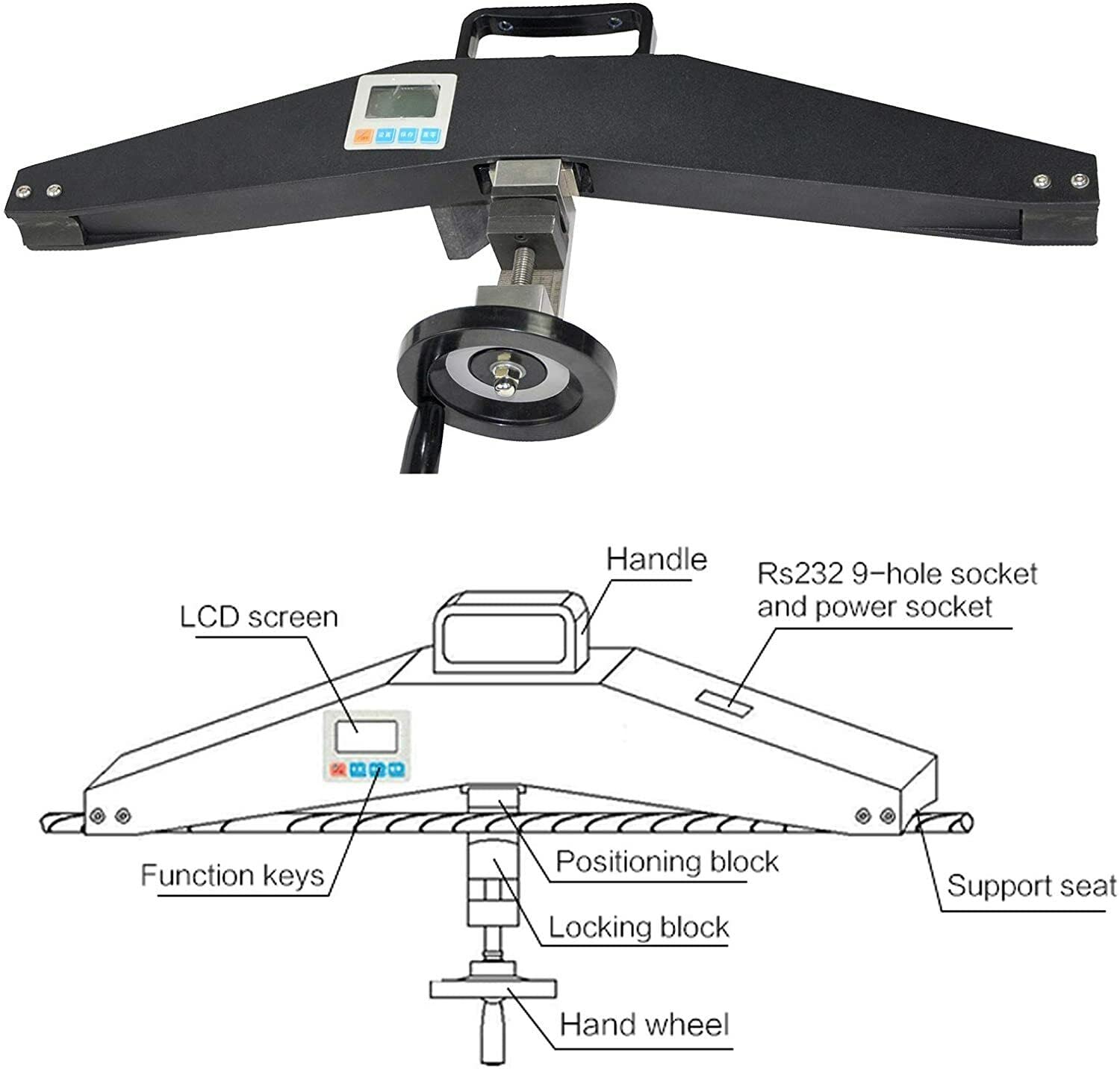 Digital Wire Tension Meter Rope Tensiometer with Maximum Load Value 200KN ASZ-200