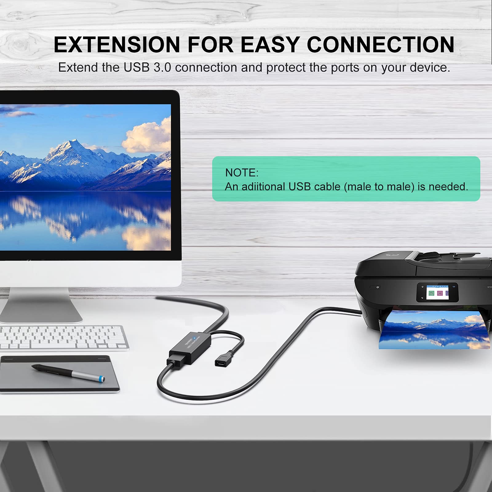 SNANSHI Active USB 3.0 Extension Cable 25 ft, Active USB Extension Cable with Signal Booster Compatible with Oculus Rift, Oculus Quest/Quest 2 VR, Xbox one, Keyboard,Flash Drive, Webcam etc