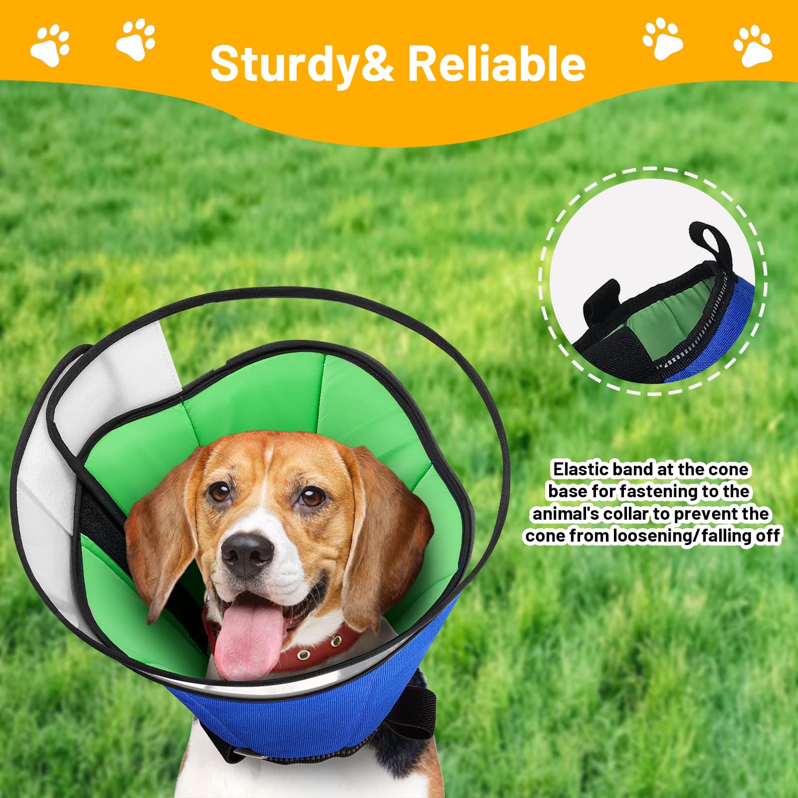 Dog Cone Collar for Dogs After Surgery Extra Long, Adjustable Comfy Dog Elizabethan Pet Collar Cone for Large Dogs Anti-Lick Protective Collar(Blue, XXL)