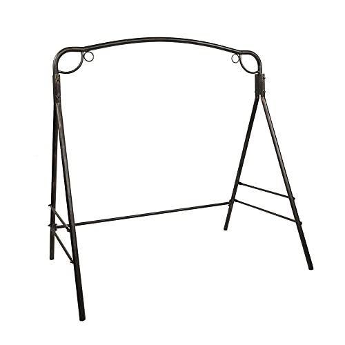 Ochine Metal Porch Swing Stand, Heavy Duty Wooden Swing Frame for Adults Kids, A-Frame Porch Swing Bench Stand, Metal Swing Stand, Outdoor Swing Stand, Hanging Swing Frame Set for Outdoor Indoor