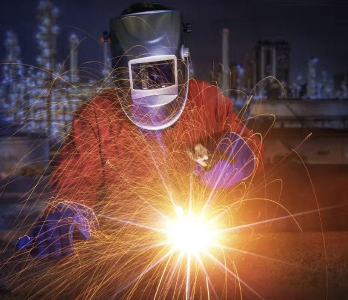 Leather Welding Jacket, Heat & Flame Resistant Jacket, Cowhide Welding Work Shop Jacket Large
