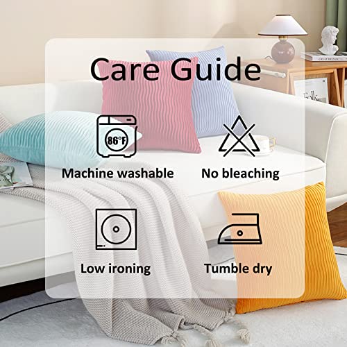 Gloppie Throw Pillow Covers Decorative Pillows Covers 18x18 inch Velvet Couch Pillow Case Square Pillow Cases Cushion Covers for Sofa Bed Office Chair Dorm Room Decor Pink