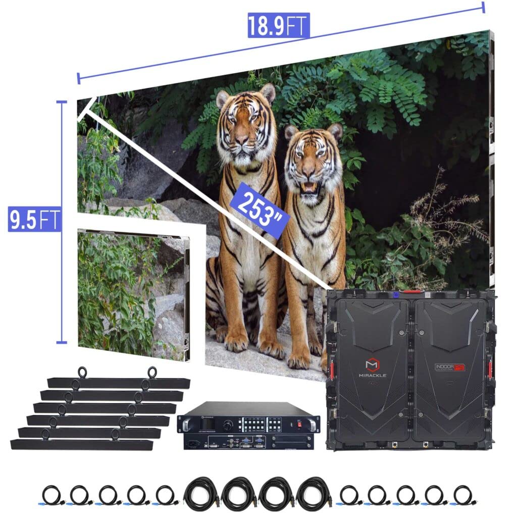 LED Video Wall P5mm 18.9' x 9.45' Indoor- Nova System - Turn-Key Package