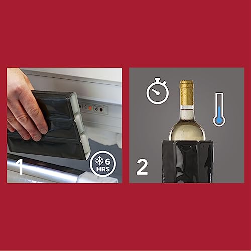 Vacu Vin Active Cooler Wine Chiller - Reusable, Flexible Wine Bottle Cooler - Wine Grapes Print - Wine Cooler Sleeve For Standard Size Bottles - Insulated Wine Bottle Chiller to Keep Wine Cold