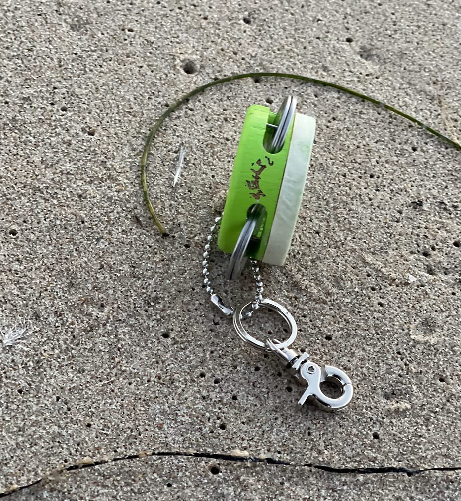 Tof Miriam GEULAH KeyLime Green Mini Tambourine Keychain, S