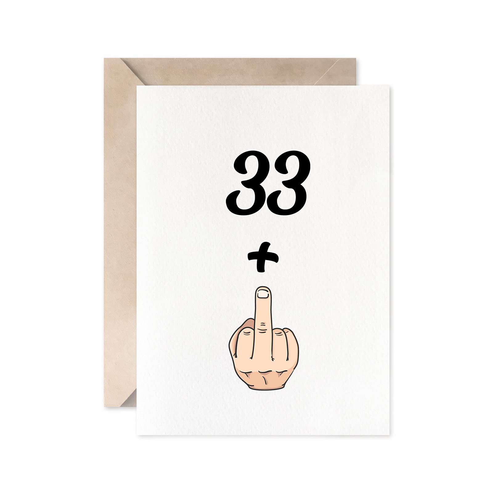 MAGJUCHE Funny 34th Birthday Card, 33+1 women Or Men Sweet 34 Years Old Birthday Gift Joke Card