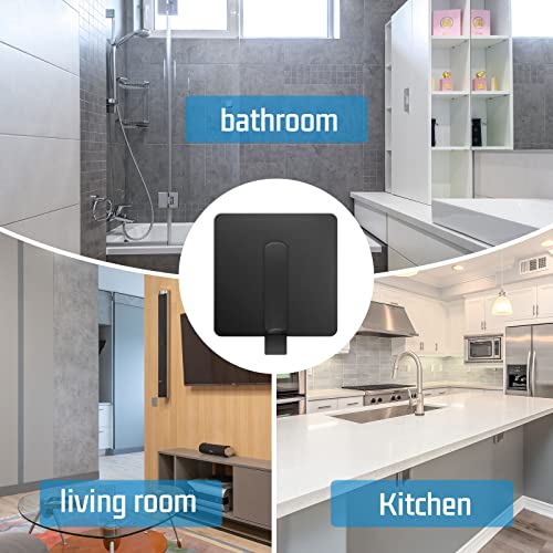 Platybelodon 8 Packs Stick on Hooks Heavy Duty Adhesive Hooks Black Hooks for Hanging Robe Towel Hooks Stainless Steel Waterproof Bathroom Hooks Adhesive Hooks for Kitchen Wardrobe Sticky Hooks