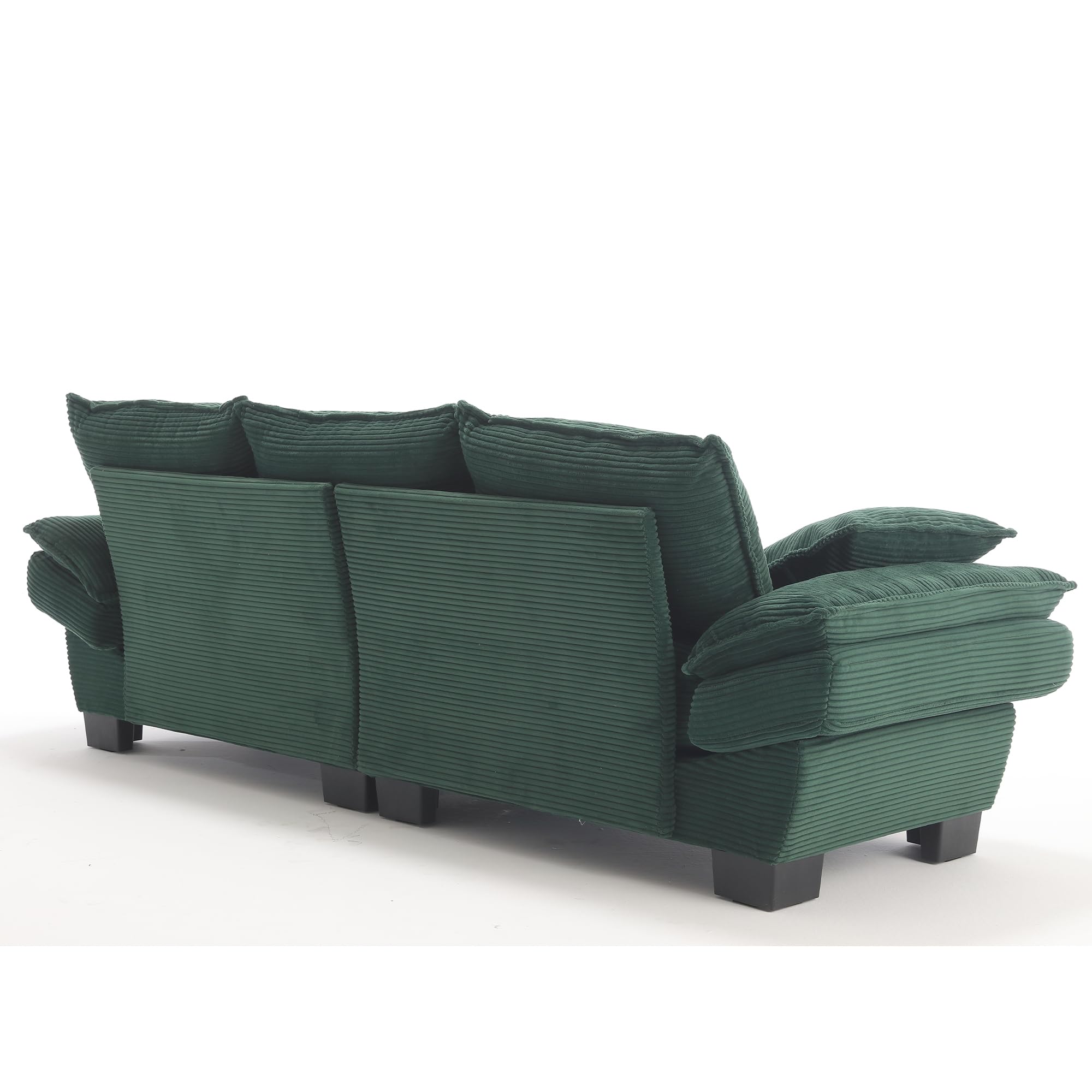 GNIXUU Cloud Loveseat Sofa Couch, Comfy Corduroy 3 Seat Sofa with Deep Seat & Wider Armrest,88.6” Upholstered Modern Sailboat Couches for Living Room, Apartment, Office, Small Space, Green