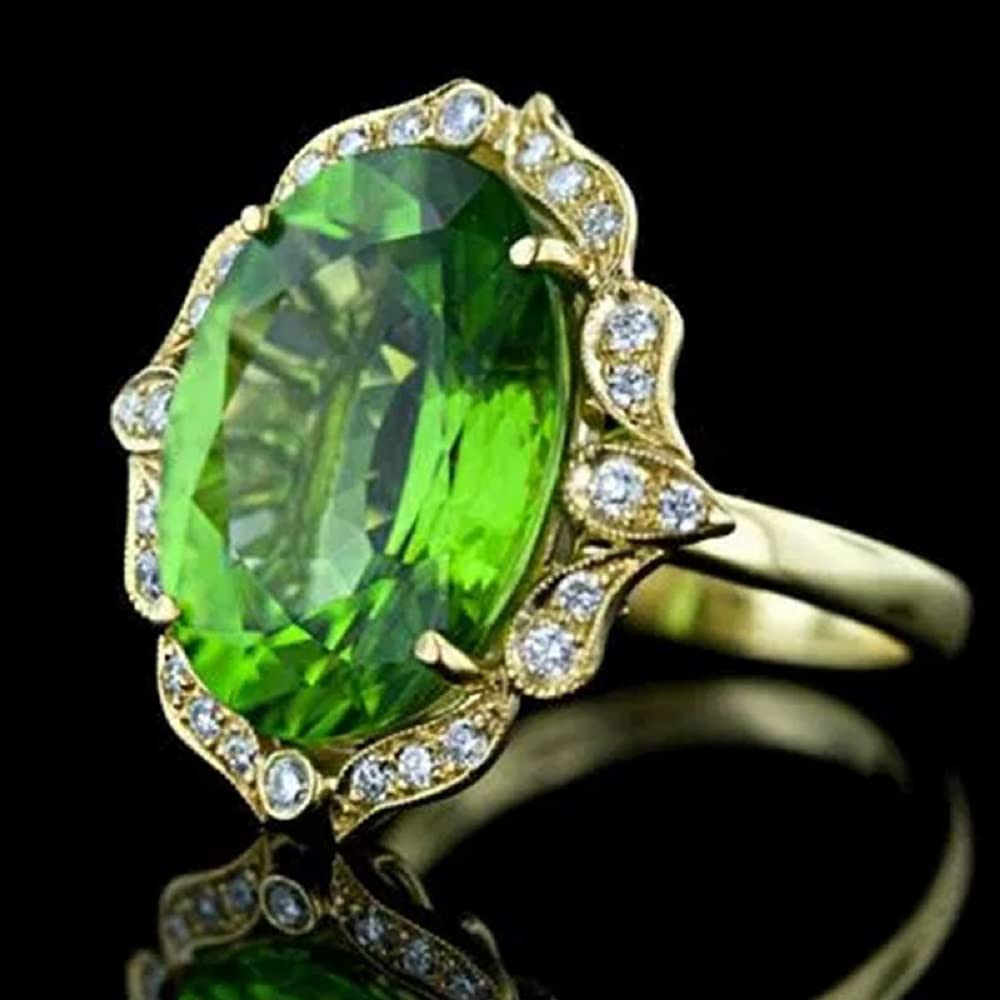CZCLMLT 925 sterling silver creative green ladies wedding ring shiny diamond emerald ring cubic zirconia ring zircon diamond ring ladies eternal engagement wedding ring 596 (9)