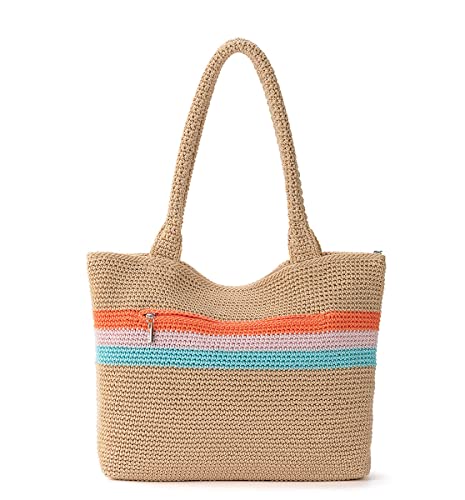 The Sak womens Classics Hand-crochet Carry-all Crafted Classics Hand Crochet Carry All, Apricot Block, One Size US