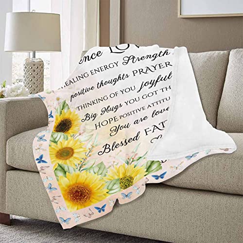 Healing Warm Blanket Soft Hugs Comfort Thoughtful Encouraging Soft Blanket Caring Gift Throw Blanket - for Positive Energy Love Support Comfort - for Best Friend Women Men Get Well Gift