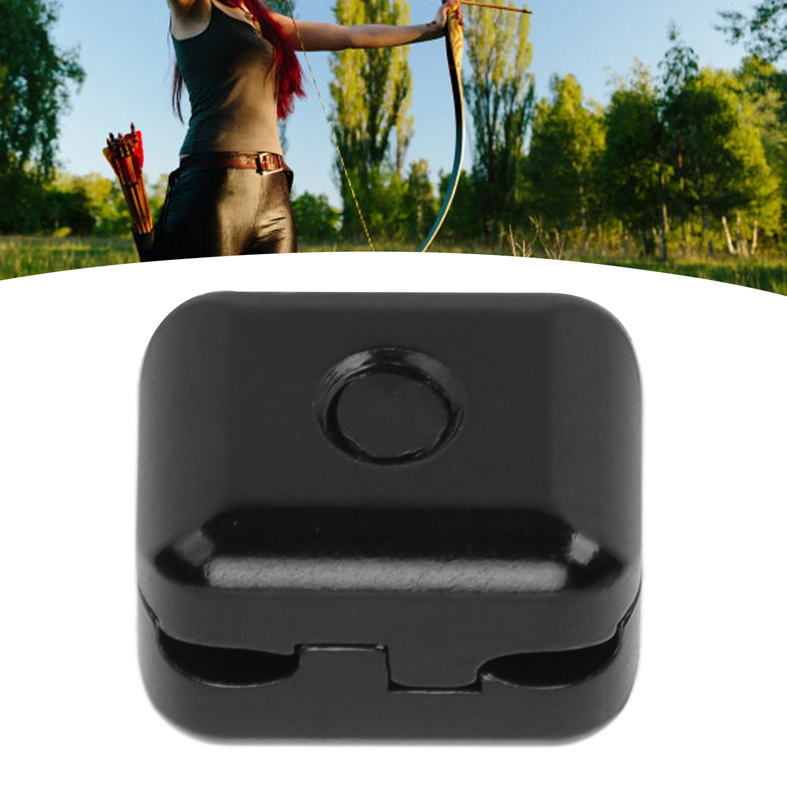 Compound Bow Cable Fastener Clip, Easy to Install Aluminum Alloy Arrow Rest Cable Clamp Buckle Drop Away for Archery(Black)