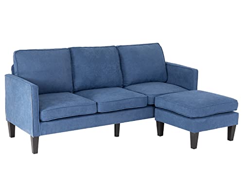 L Shaped Couch sectional Sofa Fabric Sofa Small Sofa Convertible Sofa for Small Living Room, Apartment and Small Space,Navy Blue