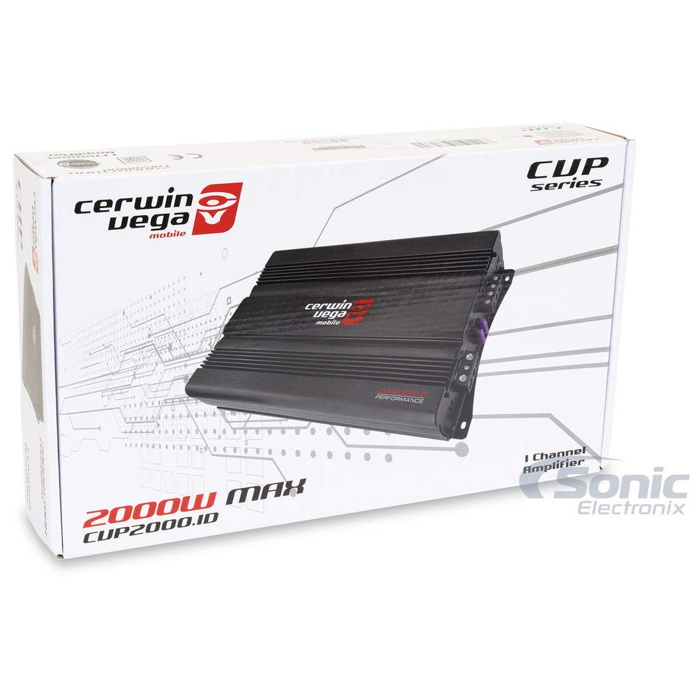 Cerwin-Vega CVP 400W RMS 1 Channel Class AB Monoblock Amplifier, High Power Car Audio Amp with 2-Ohm & 4-Ohm Stability, Enhanced Bass Boost for Car Speakers, Single Channel Systems CVP2000.1D