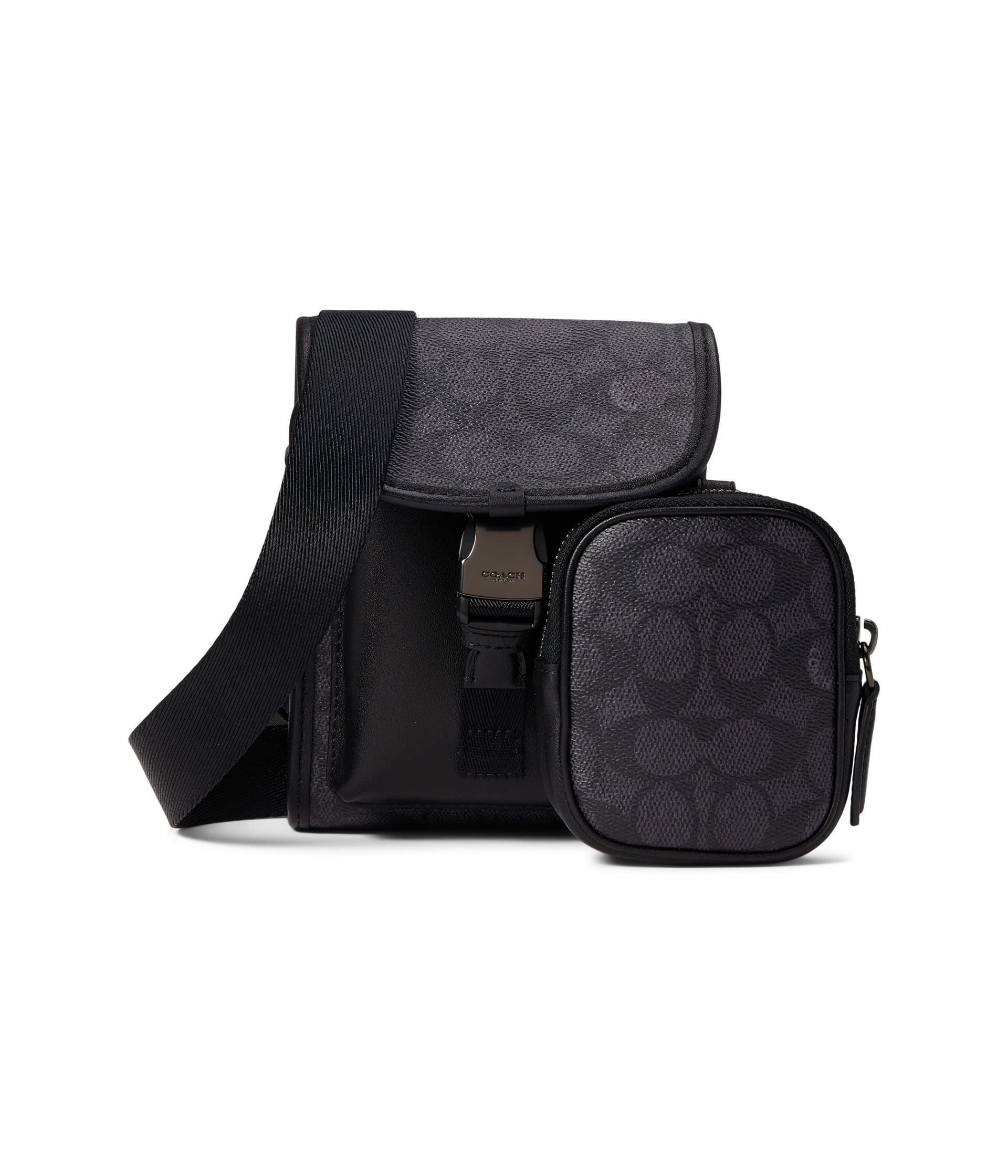 Coach Charter North/South Crossbody with Hybrid in Signature Charcoal One Size