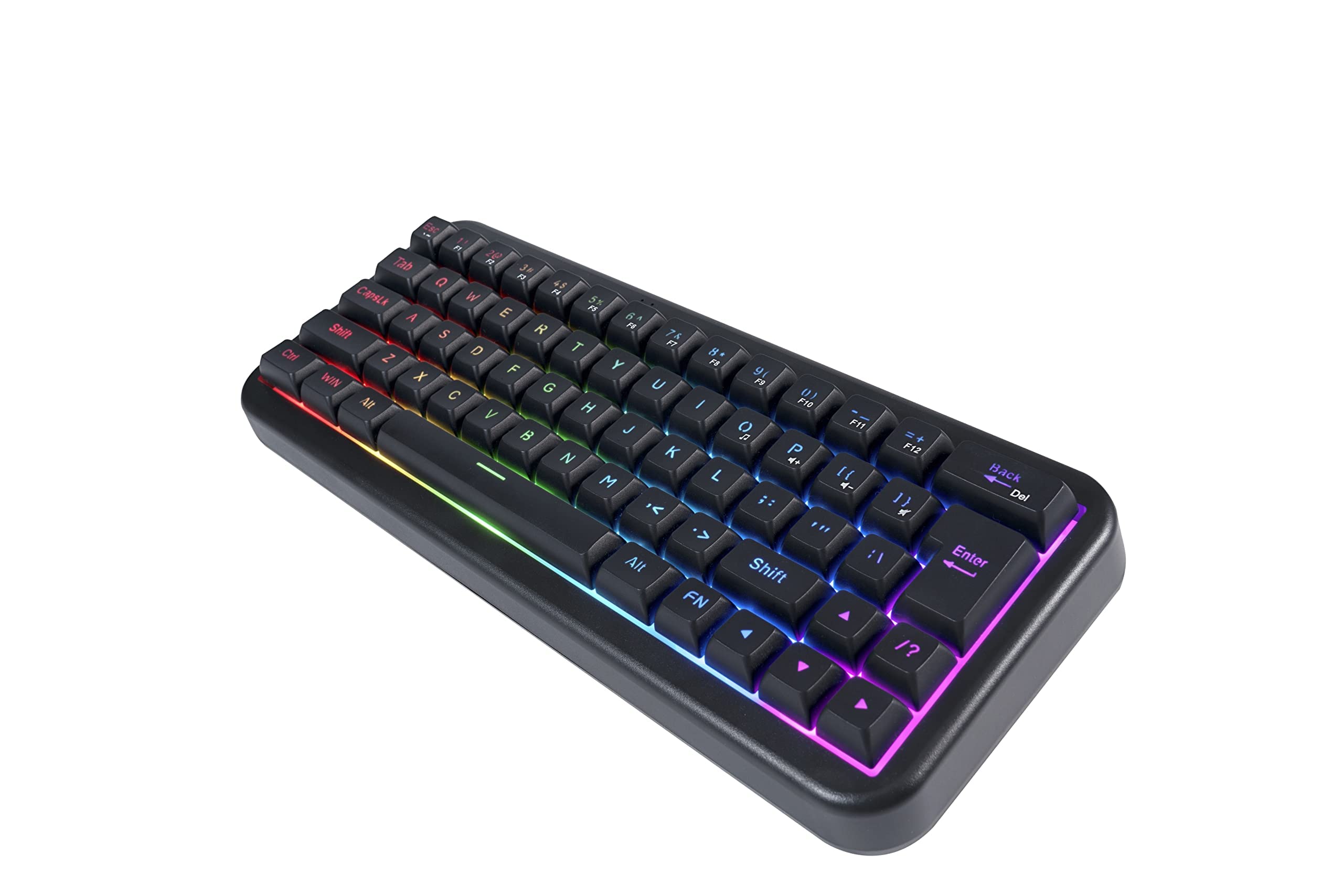 Wireless Gaming Keyboard, Rechargeable 2000mAh 2.4G LED Backlit Wireless Keyboard, Ergonomic Keyboard with Mechanical Sensory Keys, for PC PS4 Xbox One Mac, Teclado Gamer (Black)