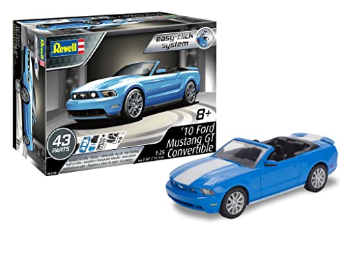 Revell 85-1242 2010 Ford Mustang Model Car Kit 1:25 Scale 43-Piece Skill Level 2 Plastic Easy-Click Model Building Kit, Blue