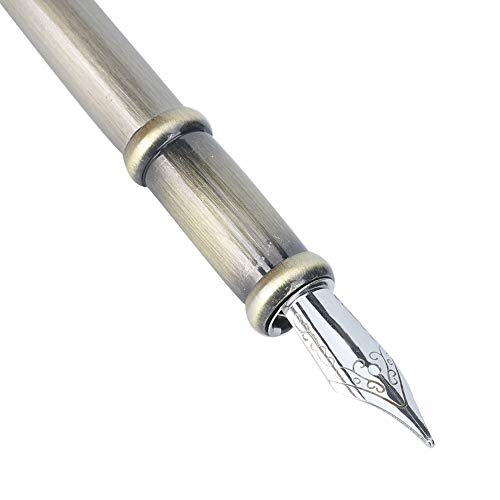 Tyenaza Feather Pen, Vintage Fountain Writing Pen, Calligraphy Pen Set, Quill Pen Writing Ink Set Stationery Gift Box with 5 Nibs for Stationery Teachers Classmates Gift (Blue)
