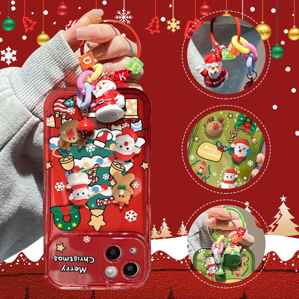 Christmas Tree Pendant Flip Mirror Case Cover for iPhone, 2023 New Christmas Tree Phone Case with Pendant for iPhone 13/14/15 (Green, for iPhone 13 Pro Max)