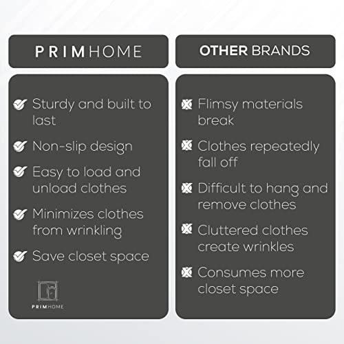 PRIM HOME Pants Hangers Space Saving - Wood Scarf Hangers for Closet Organizer - Jean Hangers Scarf Holder Closet Space Saving Hangers - Pants Rack Leggings Hanger Space Saver Closet Organization