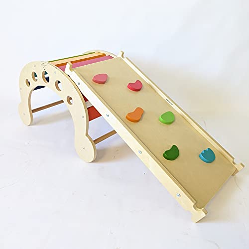 CASSAROKIDS Waldorf Viking Climbing Wooden Rocker - Rainbow
