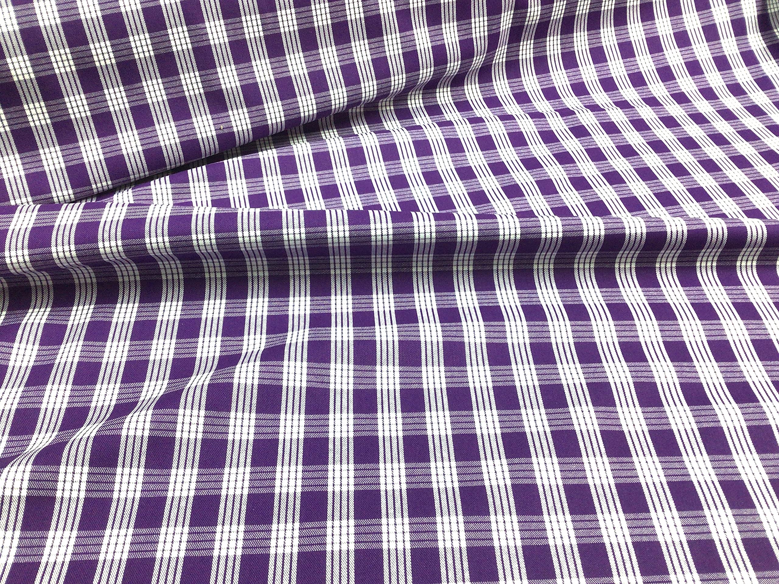 Purple Palaka Woven Cotton Hawaiian Print Fabric by The Yard